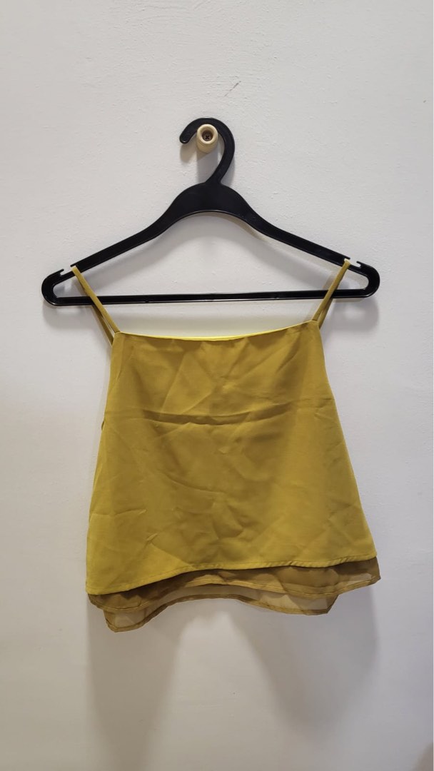 Runway Bandits Mustard Sphag Top, Women's Fashion, Tops, Sleeveless on ...