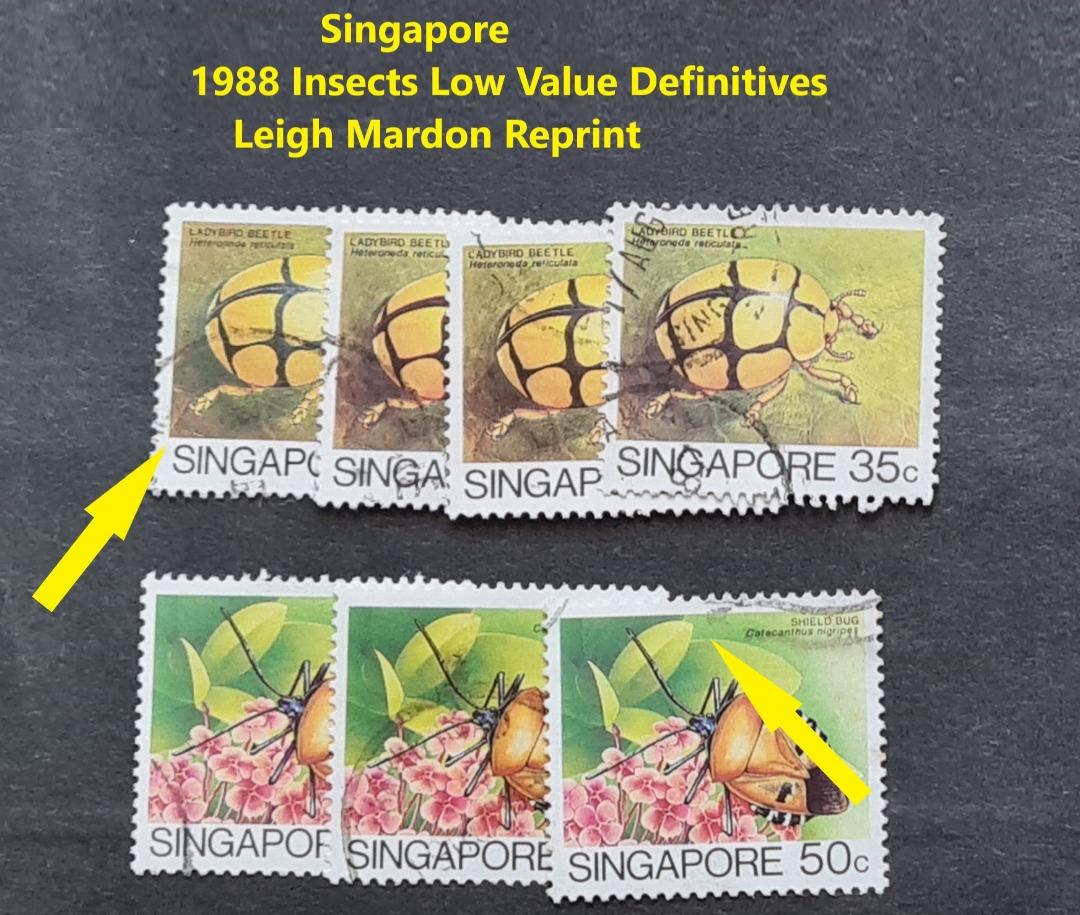 Singapore Stamps: Lot of Singapore 1988 Insects Low Value Definitives ...