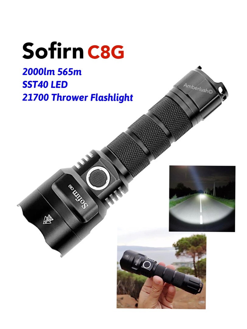 Sofirn C8G SST40 2000lm 565m 21700 Thrower Flashlight, Sports Equipment ...