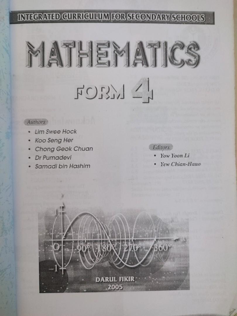 SPM Mathematics Form 4, Hobbies & Toys, Books & Magazines, Textbooks on ...
