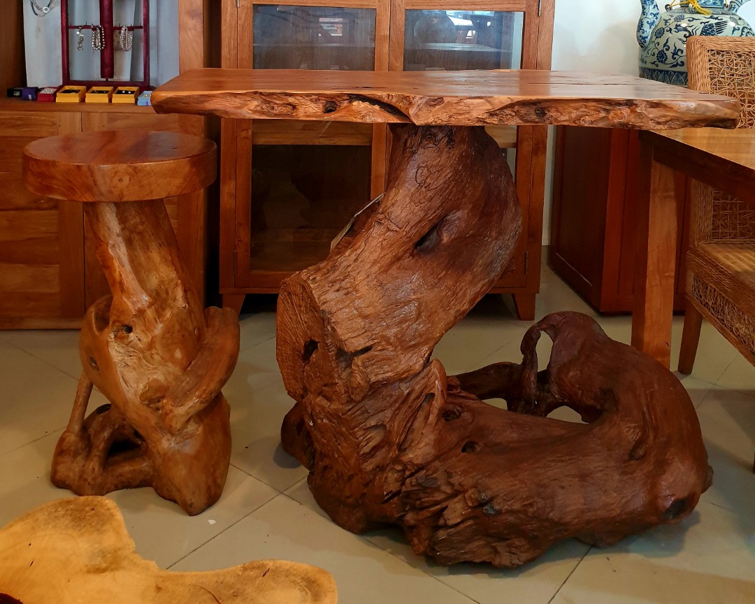 Teak Root Bar Table, Furniture & Home Living, Furniture, Tables & Sets on Carousell