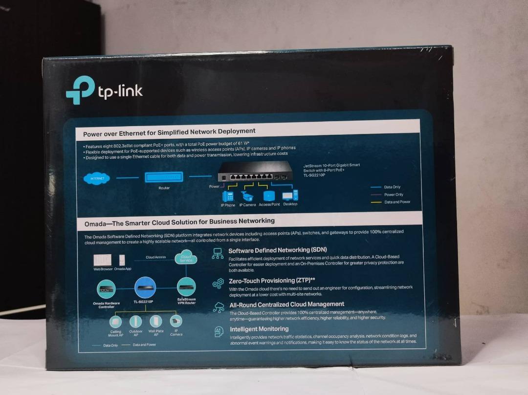 TP-LINK TL-SG2210P Rackmount Switch 10-Port Gigabit Smart Switch with ...