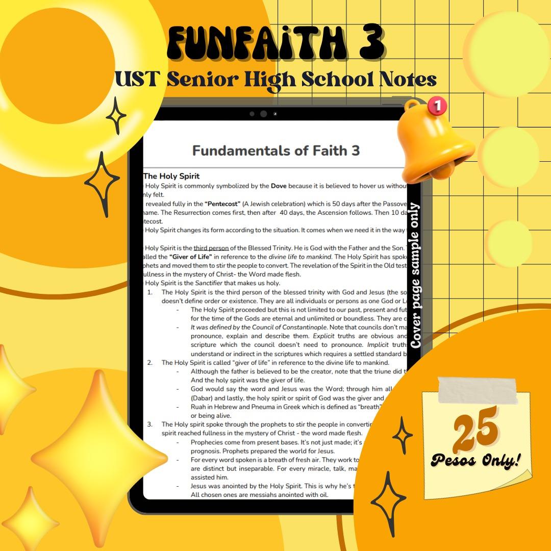 UST SHS NOTES [FunFaith 3 for Grade 12] - With Tips, Sample Questions ...
