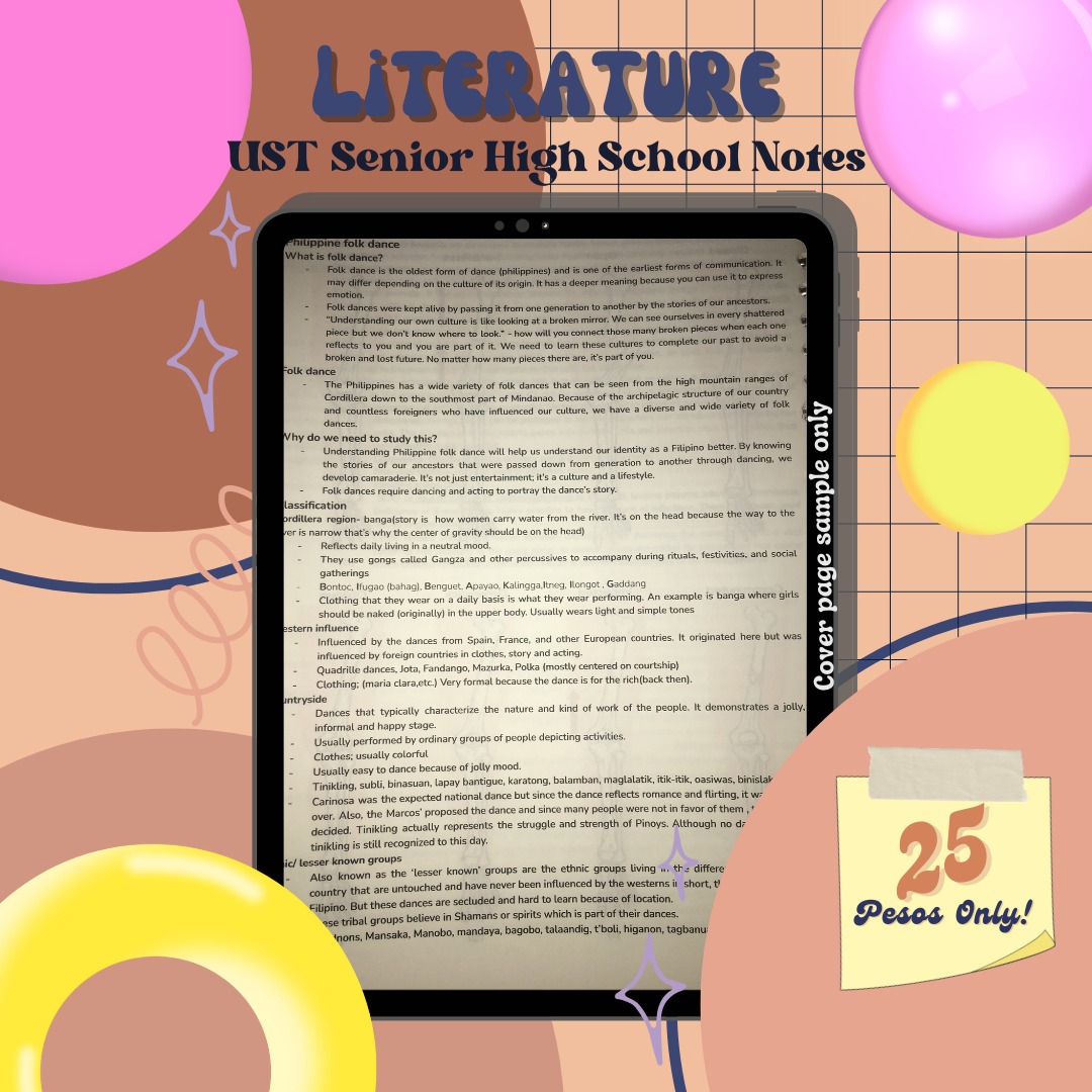 UST SHS NOTES [Literature for Grade 11] - With Tips, Sample Questions ...