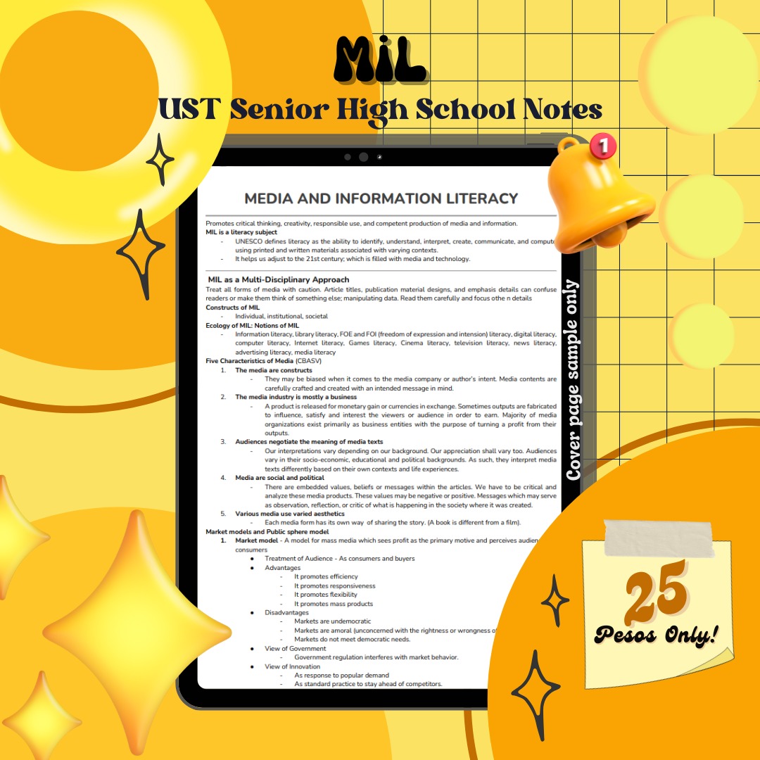 UST SHS NOTES [MIL for Grade 12] - With Tips, Sample Questions and ...