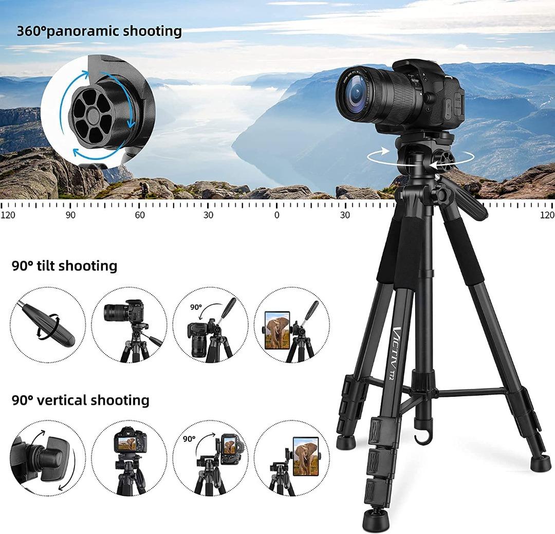 Victiv Camera & Tablet Tripod 2-in-1 Tripod Monopod 72 inches with 2 ...