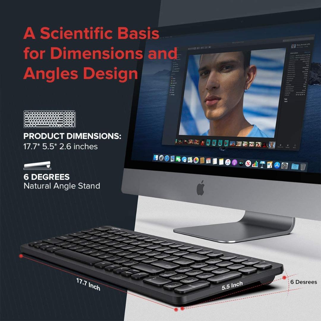 Victsing Wireless Keyboard and Mouse Combo, 2.4G Ultra Slim Keyboard ...