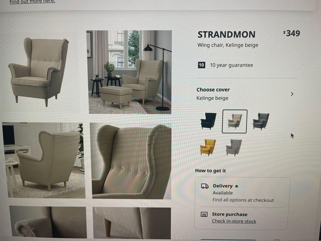 Wing chair - Strandmon, Furniture & Home Living, Furniture, Chairs on ...