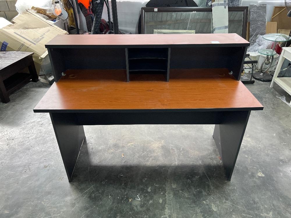 Wooden Office Counter Table Orange Brown Colour / Meja Kaunter Pejabat ...