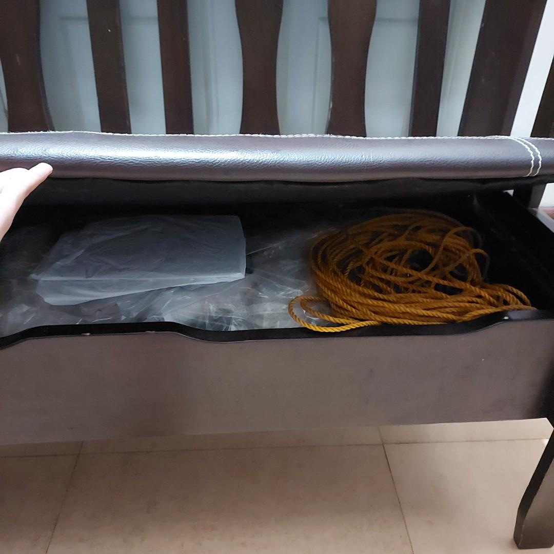 Wooden Sofa chair with compartment, Furniture & Home Living, Furniture ...