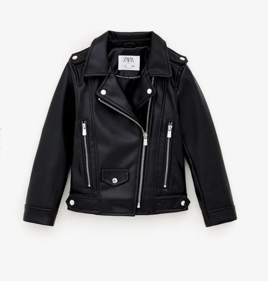 zara black leather jacket, Women's Fashion, Coats, Jackets and ...