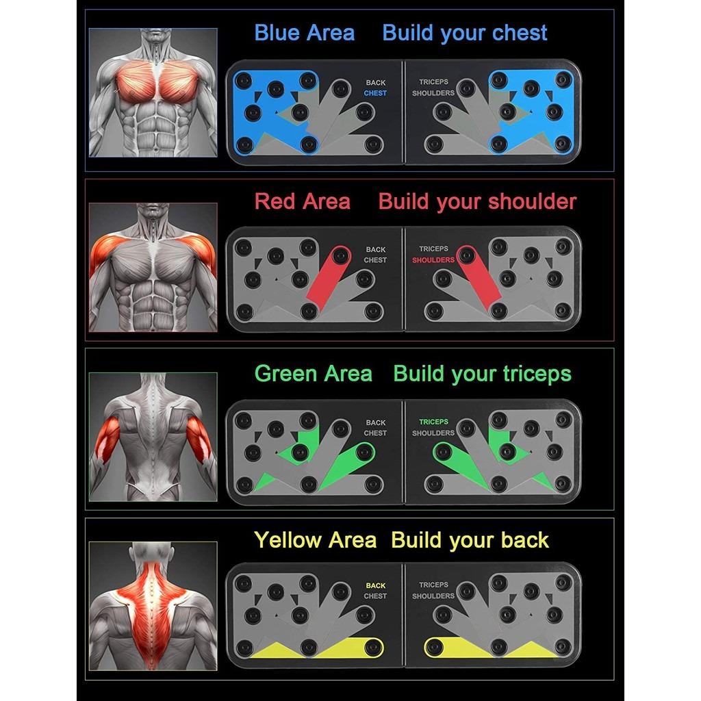 12 in 1 Push Up Board Color-Coded Wide Push Up Board System, Sports ...