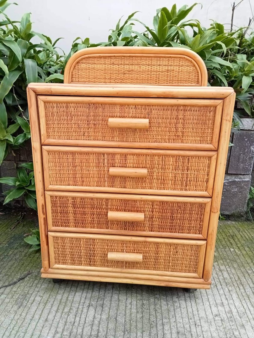4 Layer Rattan Cabinet, Furniture & Home Living, Furniture, Shelves ...