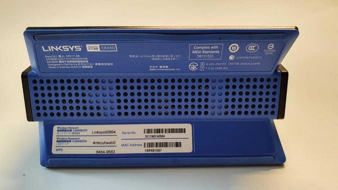 新淨名牌 Linksys E8450 AX3200 WiFi 6 Router, 電腦＆科技, 電腦周邊及配件, Wifi及上網相關產品 ...