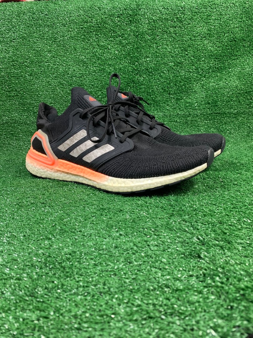Adidas Ultra Boost 20 Core Black Signal Coral, Men's Fashion, Footwear ...