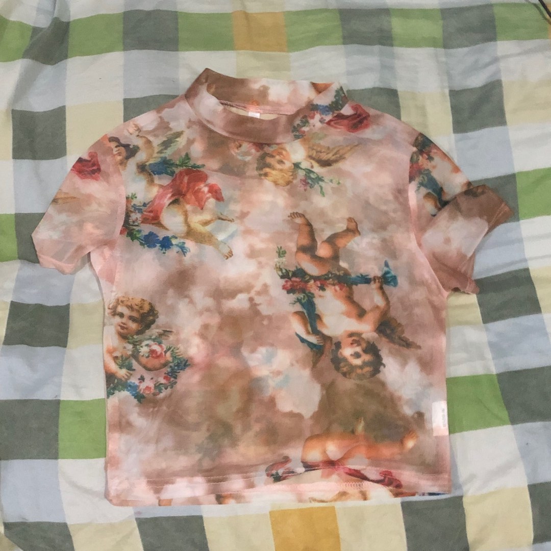 Angel mesh crop top (turtle neck), Women's Fashion, Tops, Blouses on ...