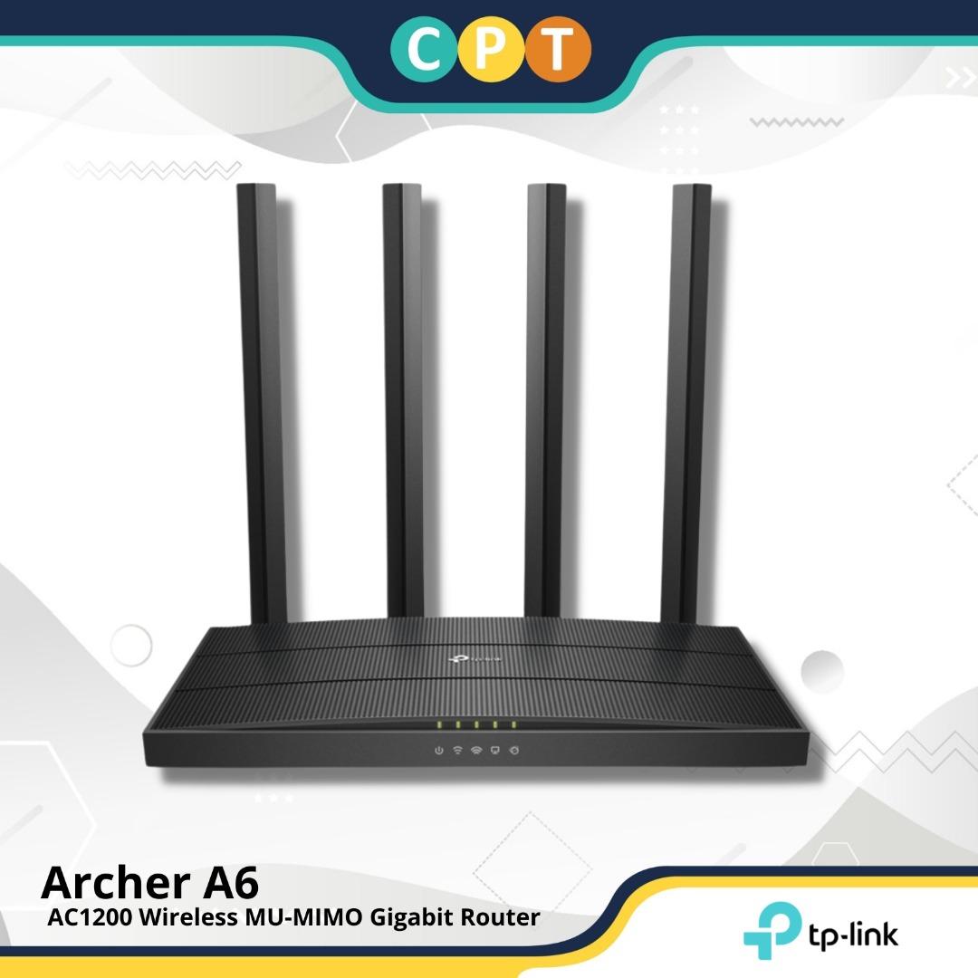 ARCHER A6 AC1200 Wireless MU-MIMO Gigabit Router, Mobile Phones ...