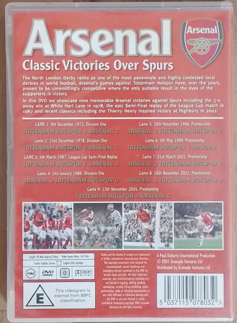 Arsenal Classic Victories over Spurs (DVD), Hobbies & Toys, Music ...