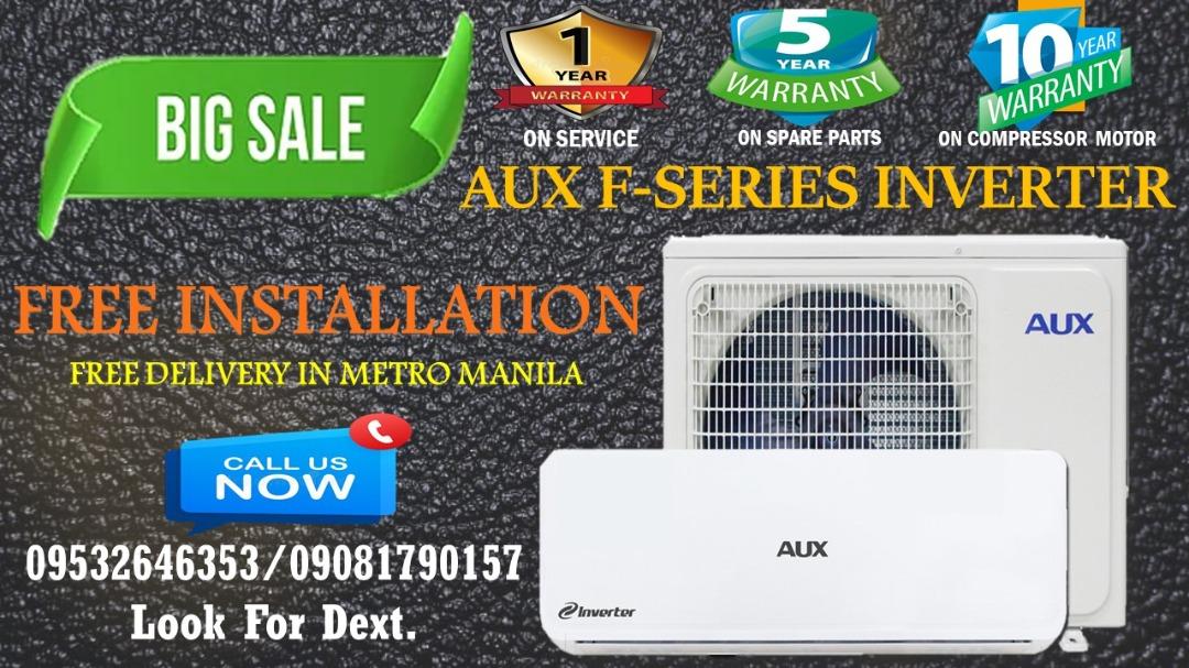AUX F SERIES SPLIT TYPE AIRCON BRAND NEW SEALED WITH FREE INSTALLATION ...