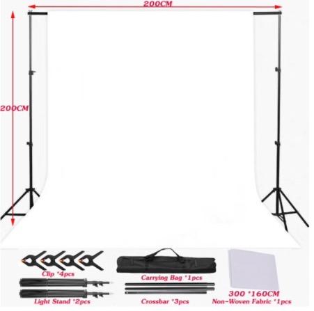 Backdrop portable foldable background white photography studio tripod ...