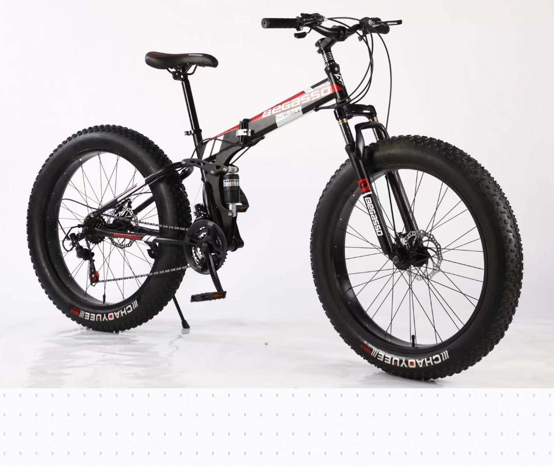 Begasso Foldable Fat bike 26 Inch 21 Speed Bicycles Fatbike Shimano ...