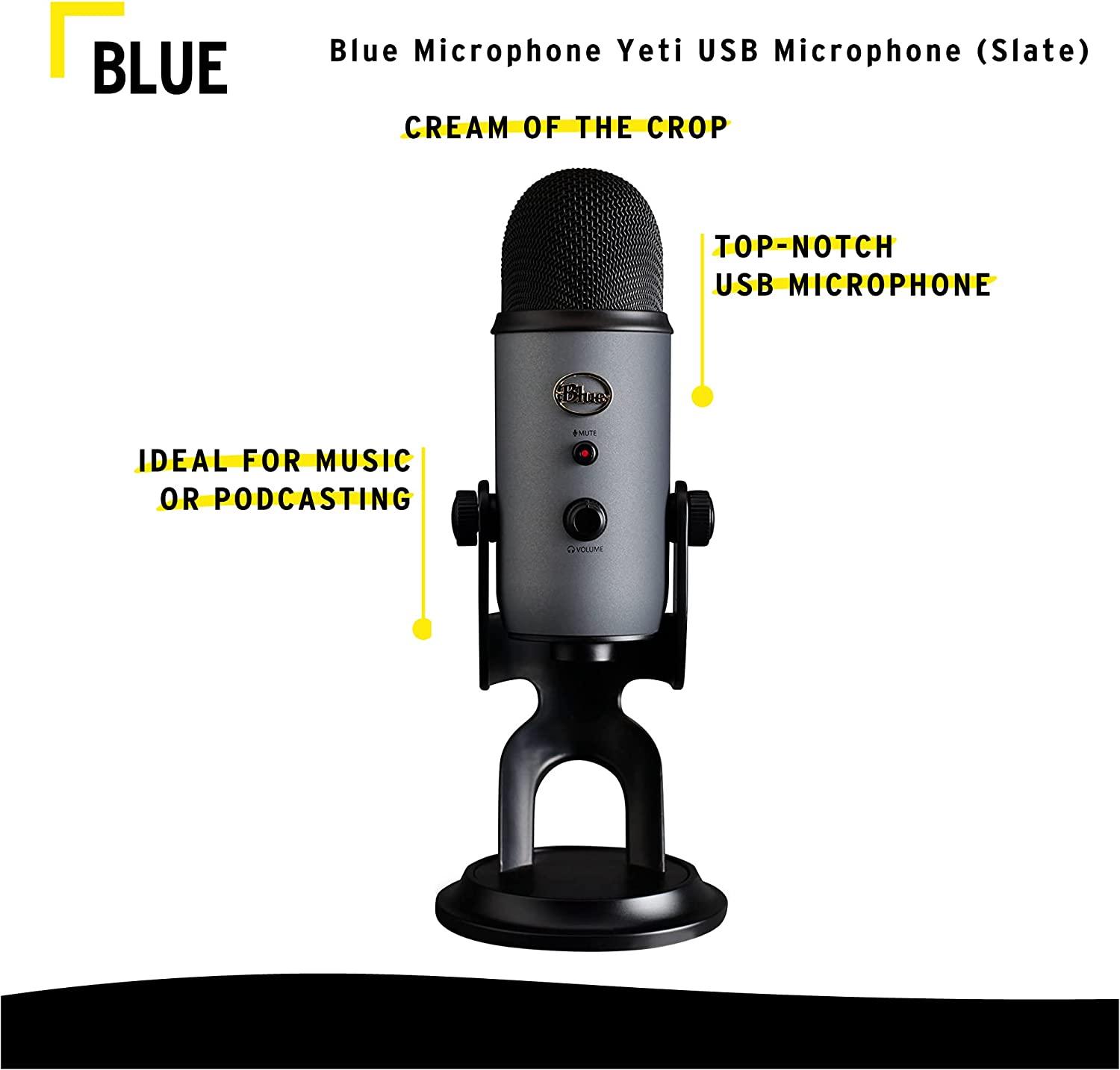 Blue Microphone Yeti USB Microphone (Slate) Bundle with Knox Shock ...