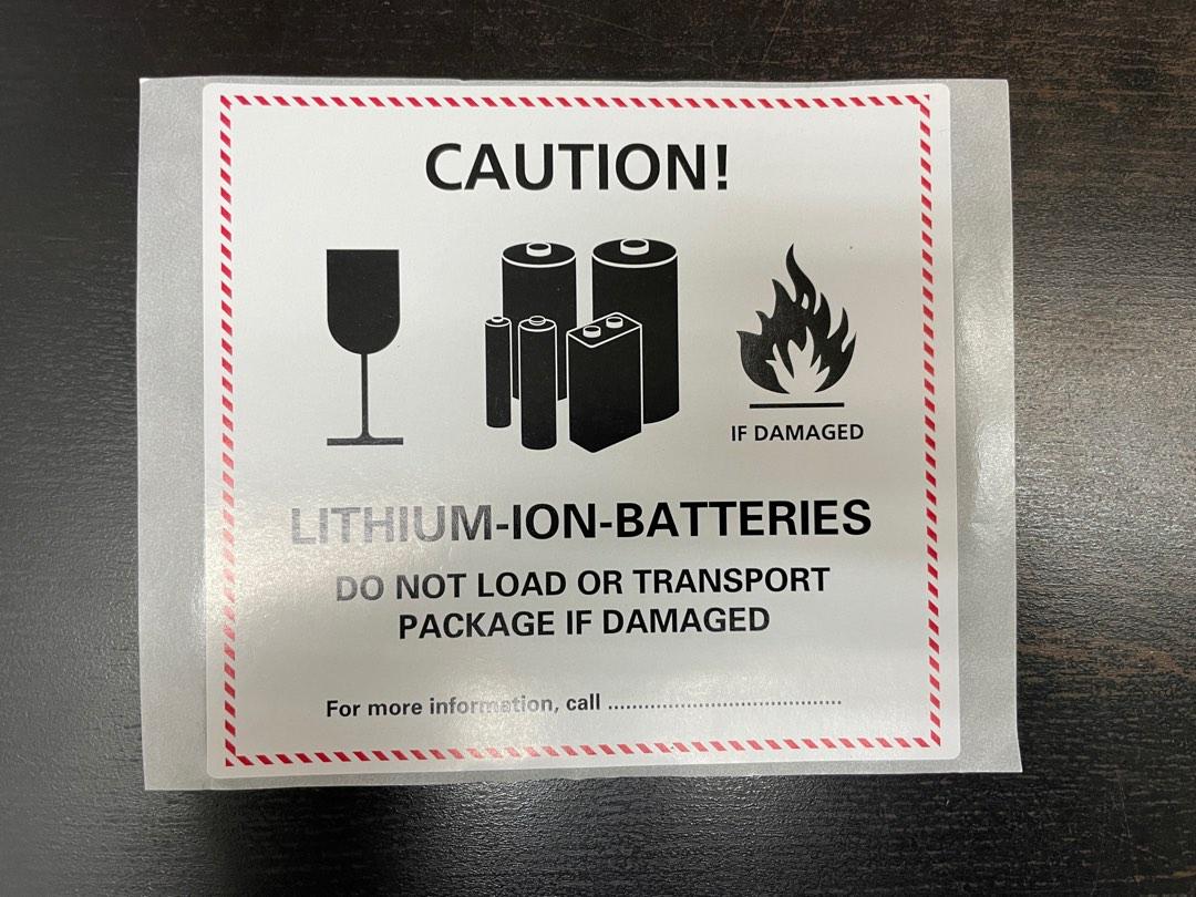 Caution! Lithium-Ion-Batteries stickers, Hobbies & Toys, Stationery ...