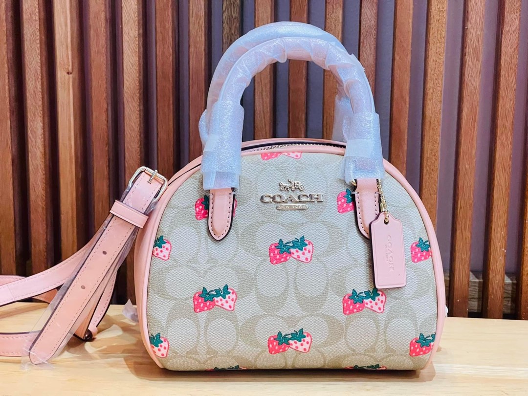 Coach Sydney Satchel Strawberry Print, Women's Fashion, Bags & Wallets ...