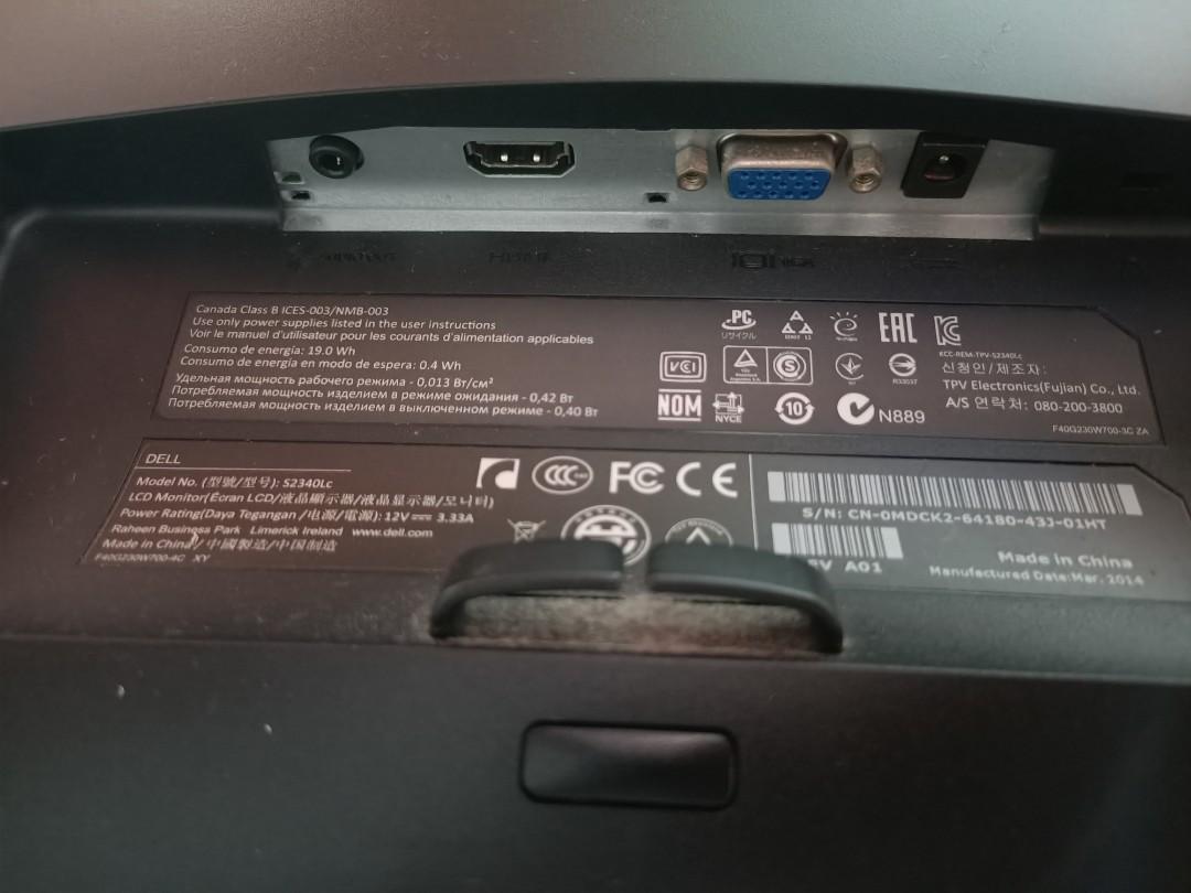 Dell 23-Inch Screen LED-Lit Monitor S2340L, Computers & Tech, Parts ...