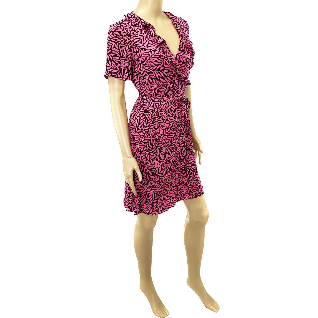 Diane Von Furstenberg Dvf Savilla Red Mix Printed Wrap Dress Womens