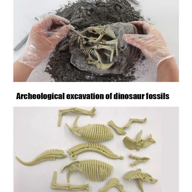 Dinosaur Fossils Toy Digging Tools Deluxe Editions with Glass ...