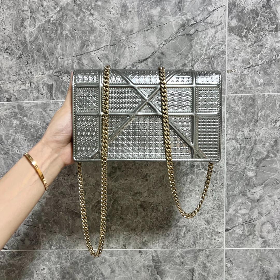 Dior Diorama Wallet On Chain WOC Silver, Luxury, Bags & Wallets on ...
