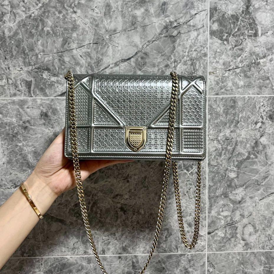 Dior Diorama Wallet On Chain WOC Silver, Luxury, Bags & Wallets on ...