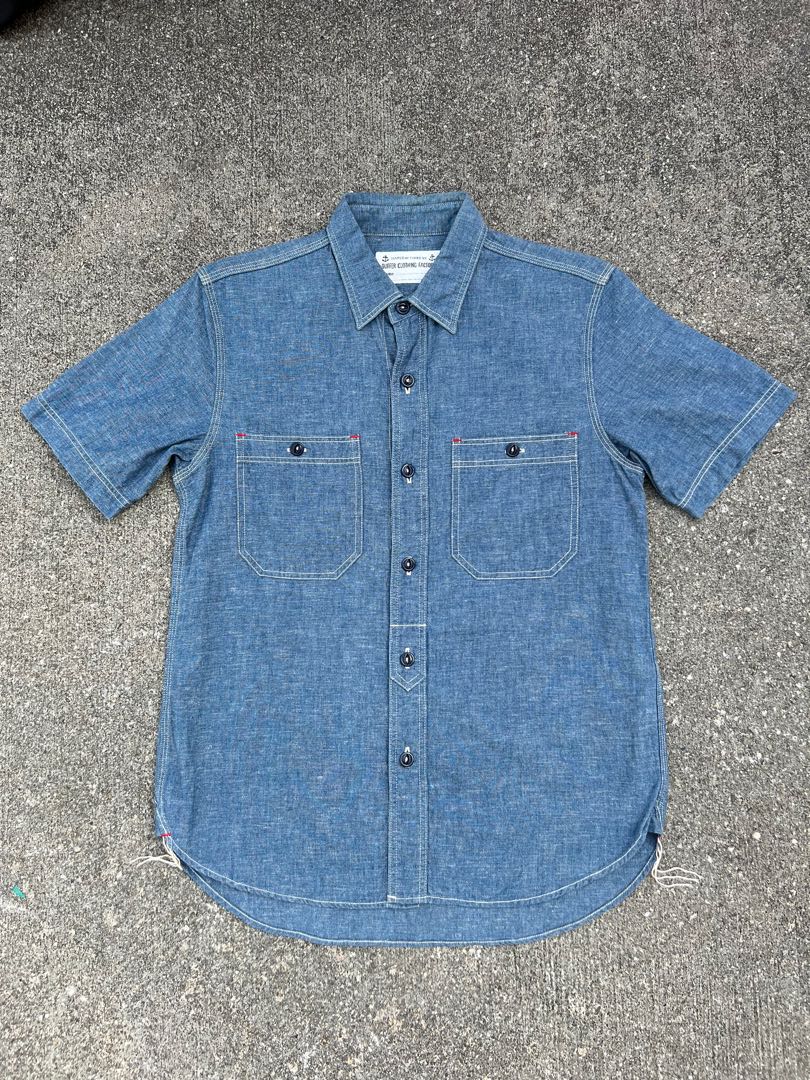 DUFFER Japan Navy Chambray Shirt, Men's Fashion, Tops & Sets, Formal ...