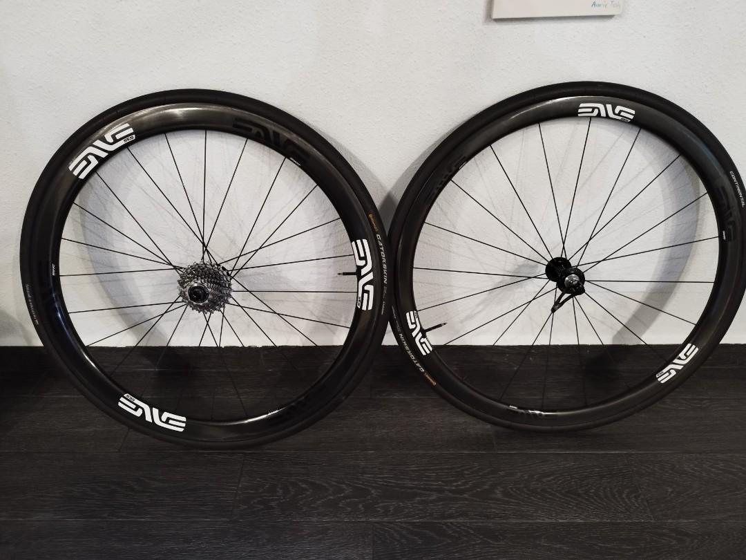 ENVE 3.4 Carbon w R45 Chris King Hub Tubular Rim Brake Wheelset, Sports ...