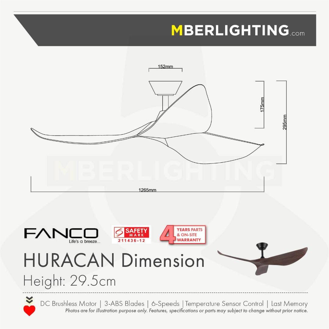 FANCO HURACAN 52" Ceiling Fan, Furniture & Home Living, Lighting & Fans ...