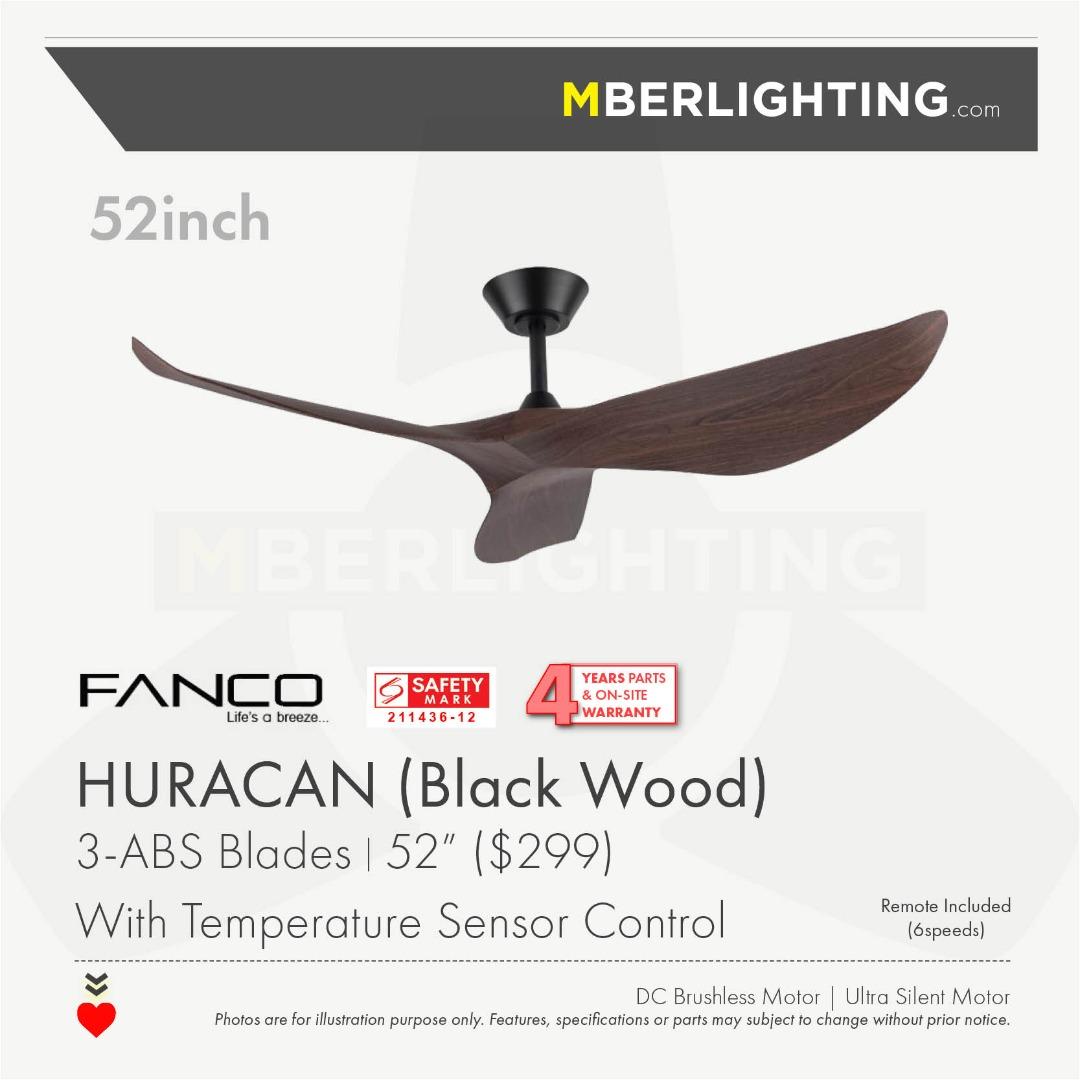 FANCO HURACAN 52" Ceiling Fan, Furniture & Home Living, Lighting & Fans ...