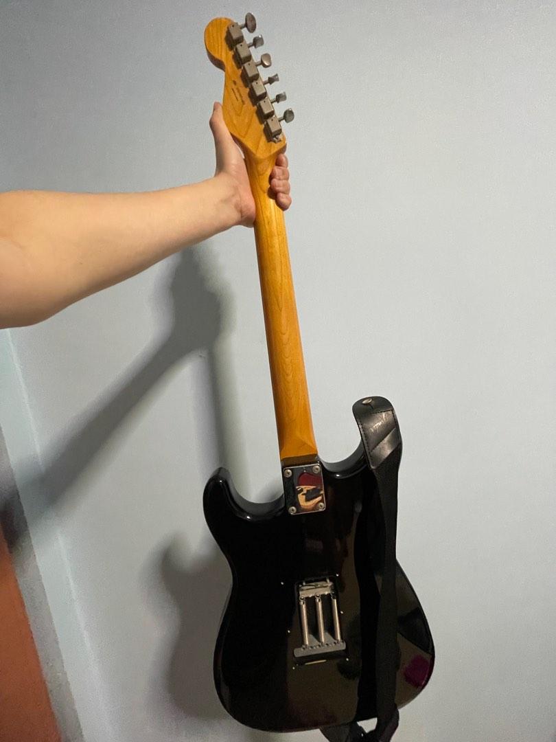Fender Stratocaster Japan Black with cream pickguard, Hobbies & Toys ...