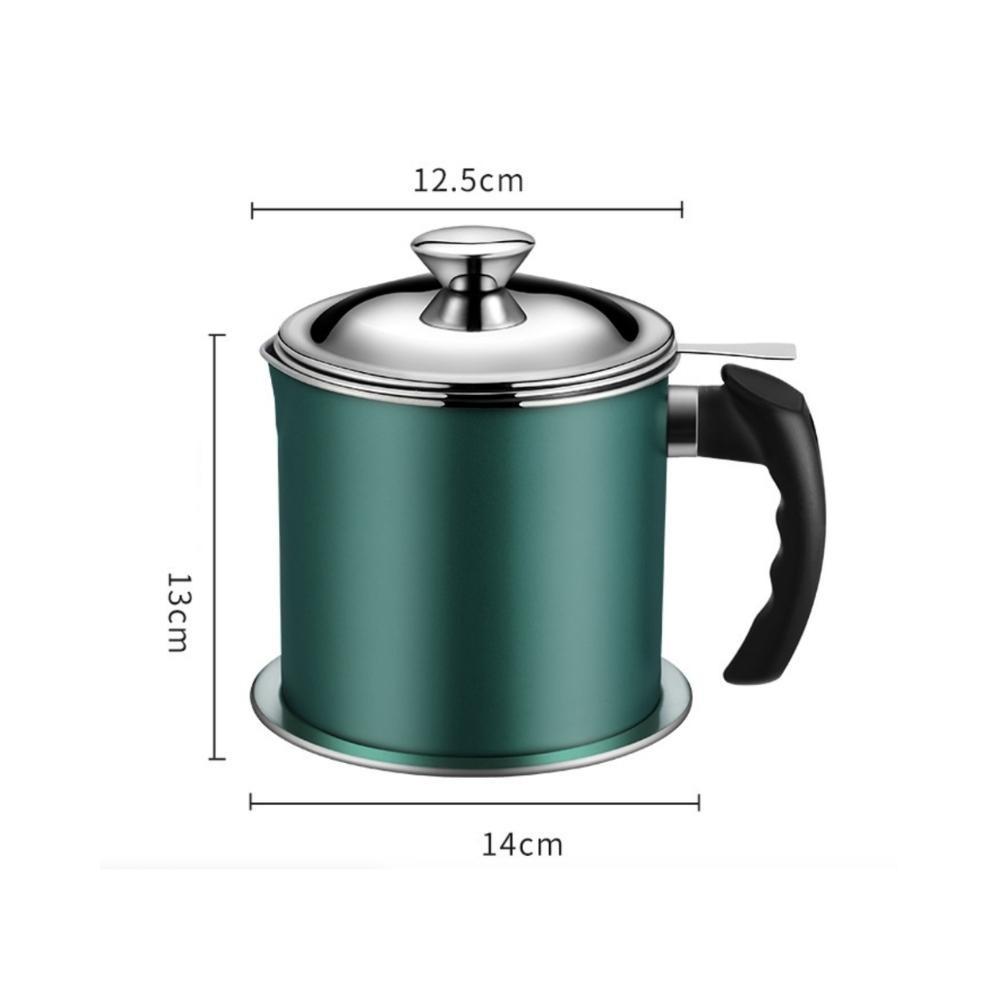 Frying Oil Pot Can with Strainer Bacon Grease Container with Fine Mesh ...