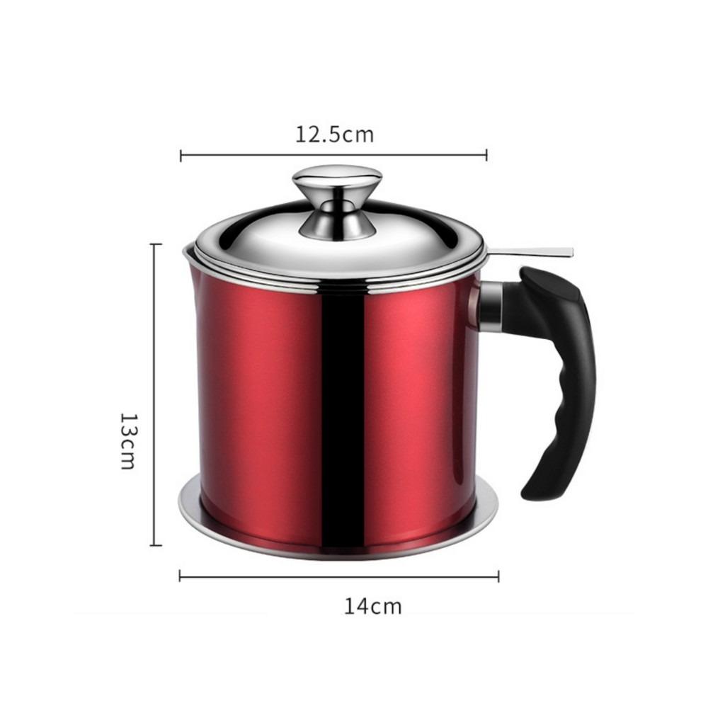 Frying Oil Pot Can with Strainer Bacon Grease Container with Fine Mesh ...