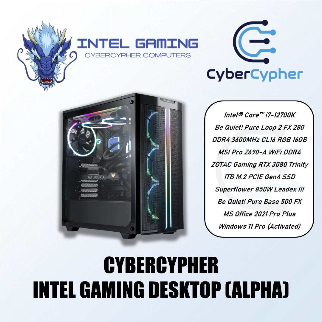 Gaming Desktop - Intel Gaming (Alpha) [Intel® Core™ i7-12700K, RTX 3080] Custom Build PC ...