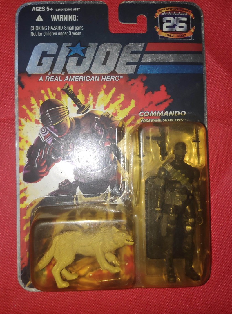 GI JOE 25th Anniversary Snake Eyes with Timber BiB Not Sealed Foil Card ...