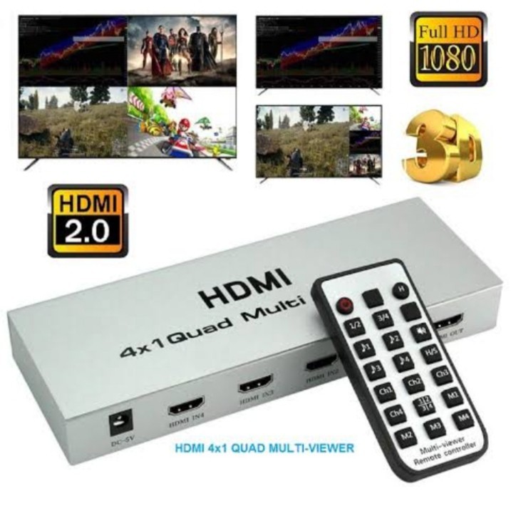 Hdmi Quad Multiviewer Computers And Tech Office And Business Technology