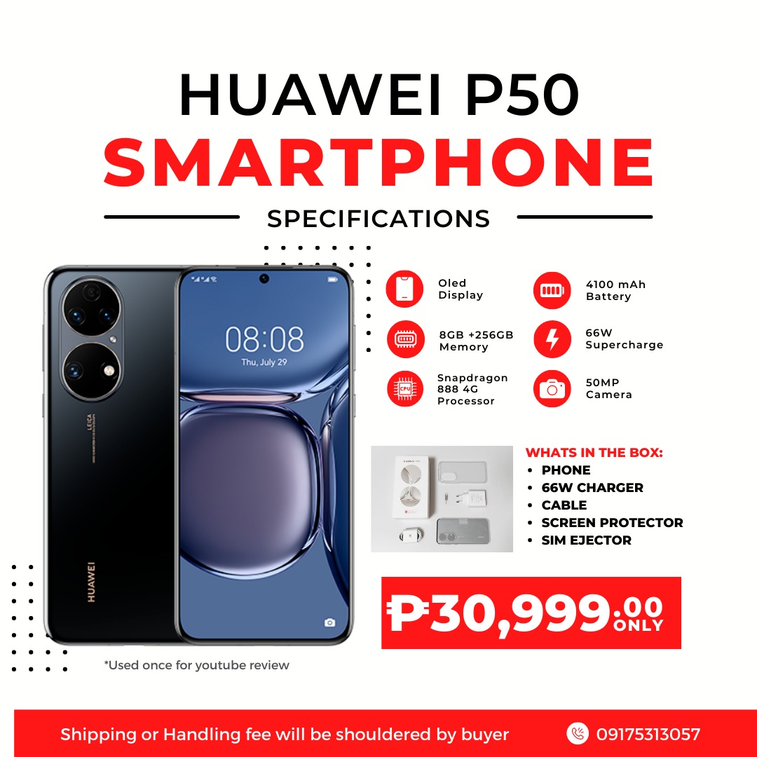 HUAWEI P50 Smartphone | True-Form Dual-Matrix Camera | 6.5”True-Chroma ...