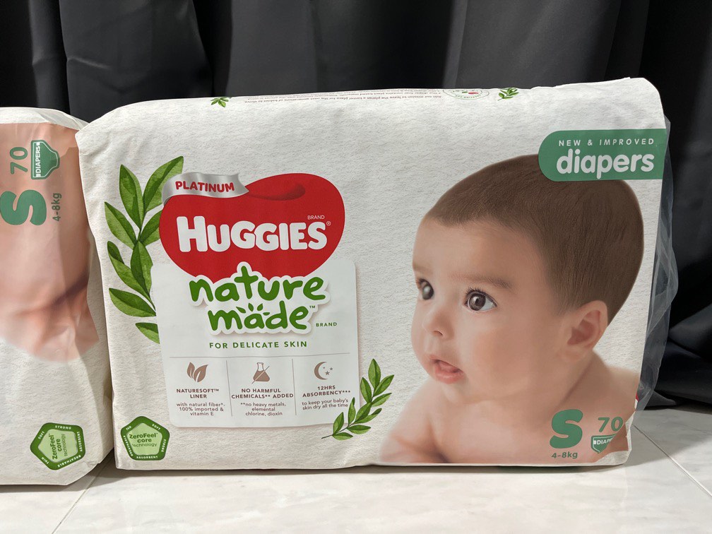 Huggies Nature Made - Size S (2 packs), Babies & Kids, Bathing ...
