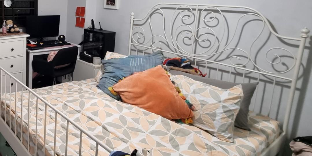 IKEA LEIRVIK Queen Bed, Furniture & Home Living, Furniture, Bed Frames ...