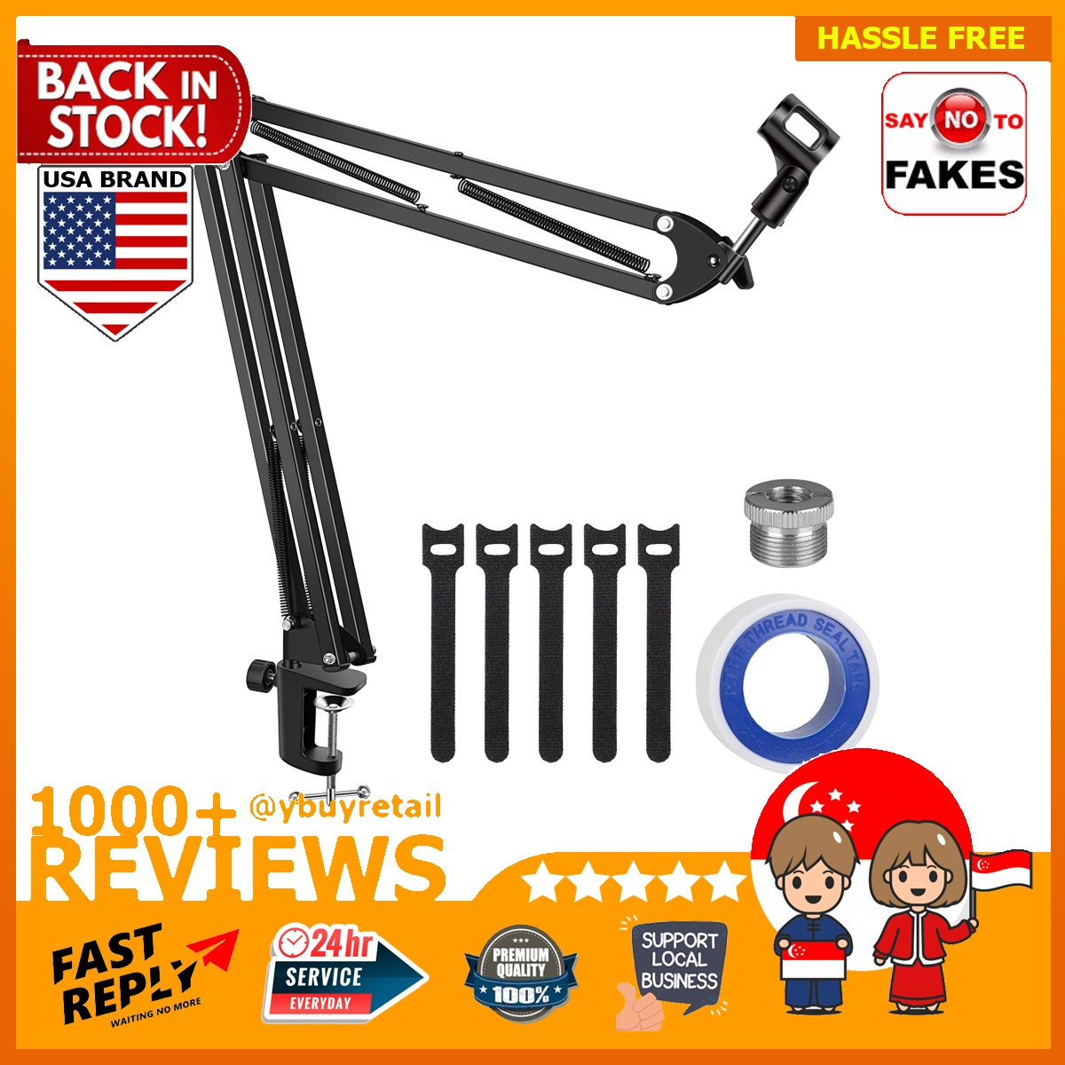 InnoGear Microphone Stand, Adjustable Mic Arm Max Load 1.8KG Microphone ...