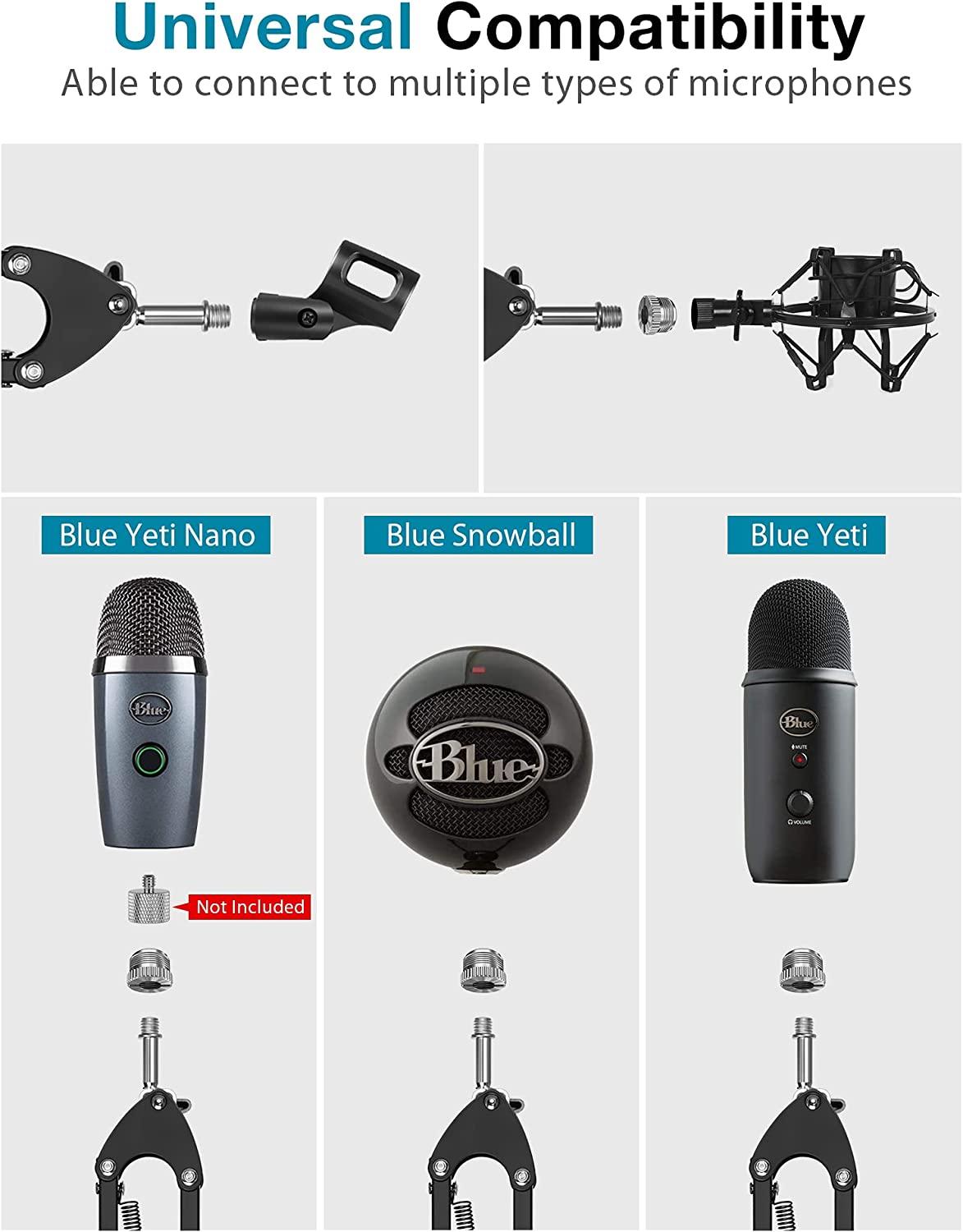 InnoGear Microphone Stand, Adjustable Mic Arm Max Load 1.8KG Microphone ...