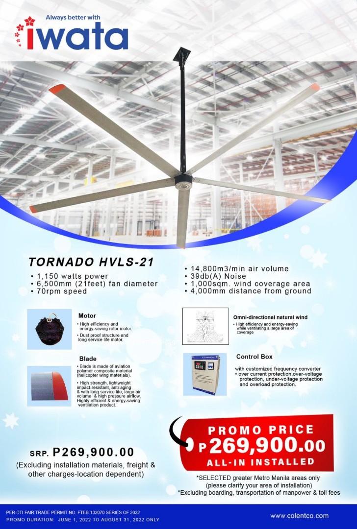 IWATA HVLS INDUSTRIAL CEILING FAN FREE INSTALLATION WITHIN MANILA PROMO ...