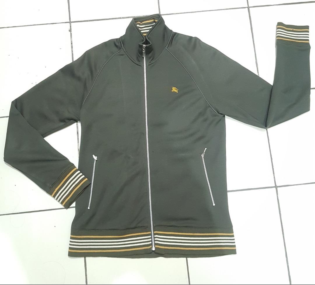 Jaket Tracktop Burberrys Black Label Olive Green Original Like New, Fesyen Pria, Pakaian , Baju ...